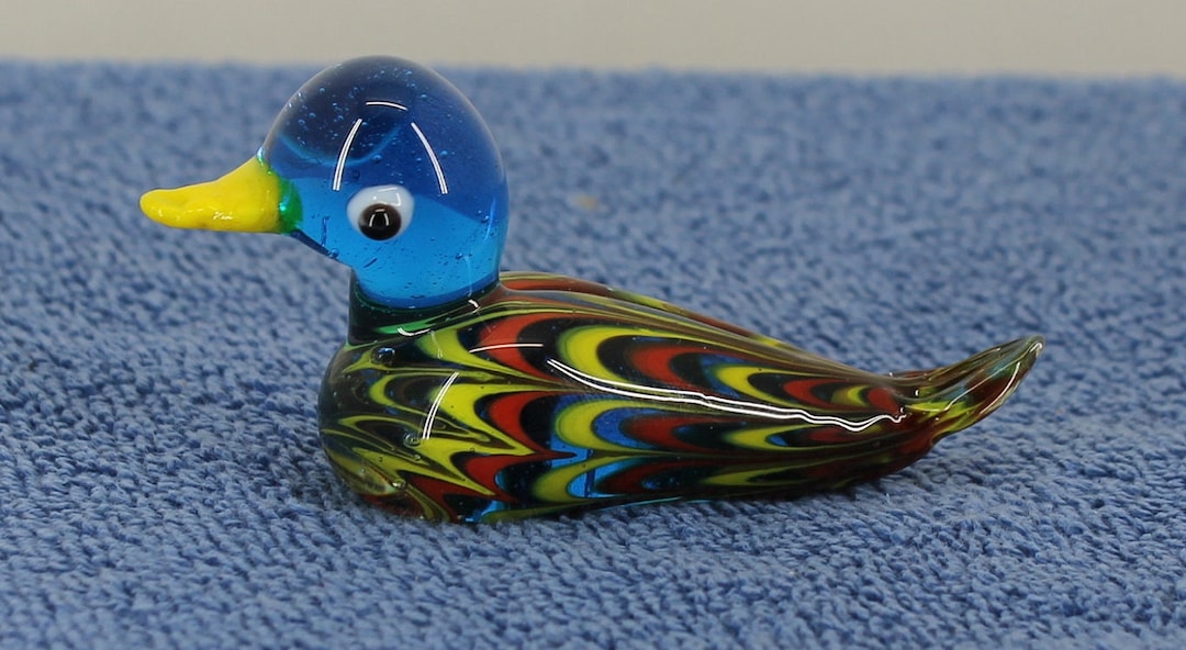 Art Glass Duck Paperweight Desk Ornamet Hand Blown - Etsy