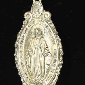 Miraculous Medal Mary Conceived Without Sin Wall Hanging Silver Plated ...