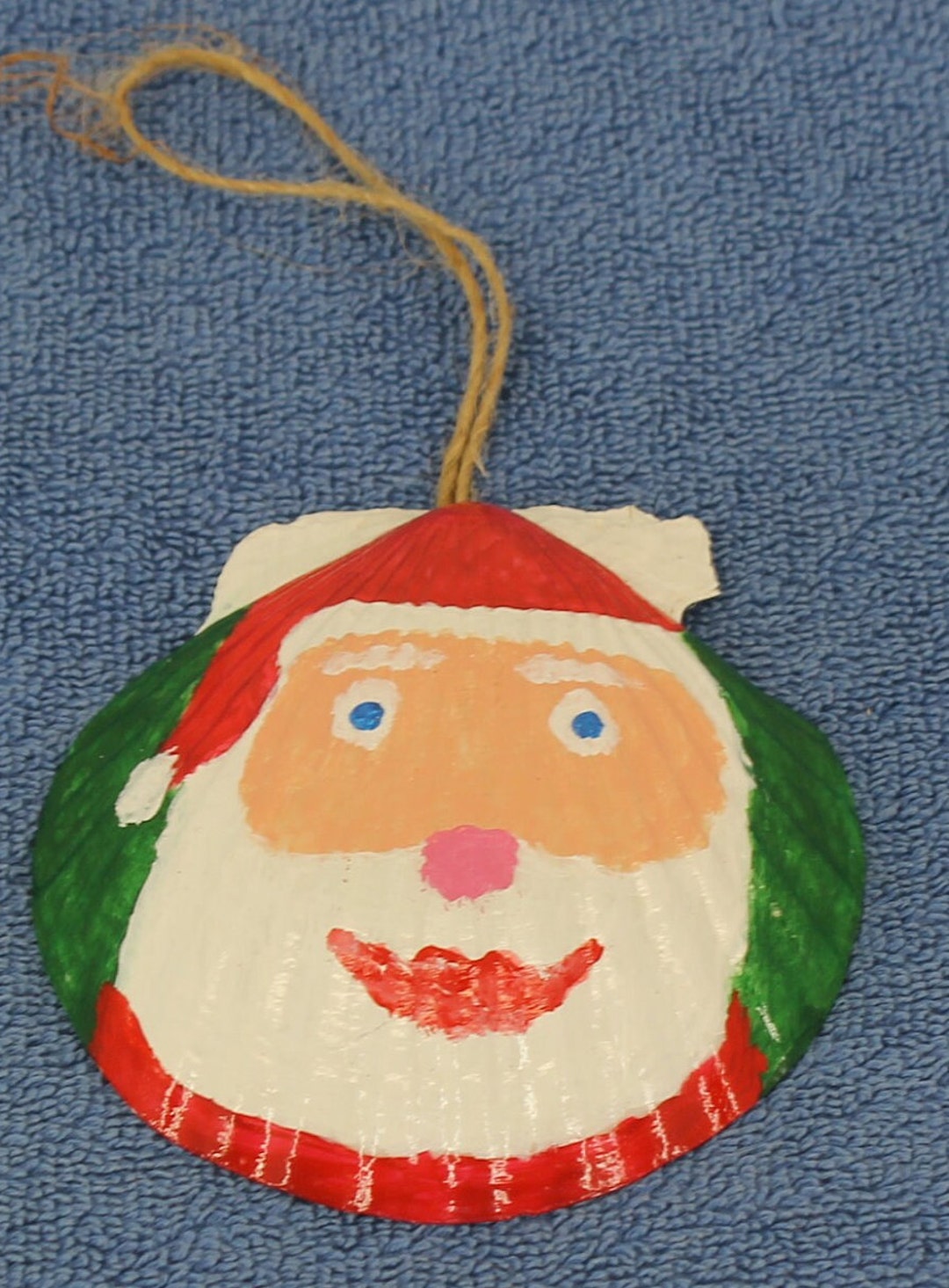 Hand Painted Clam Shell Santa Christmas Ornament 3 - Etsy