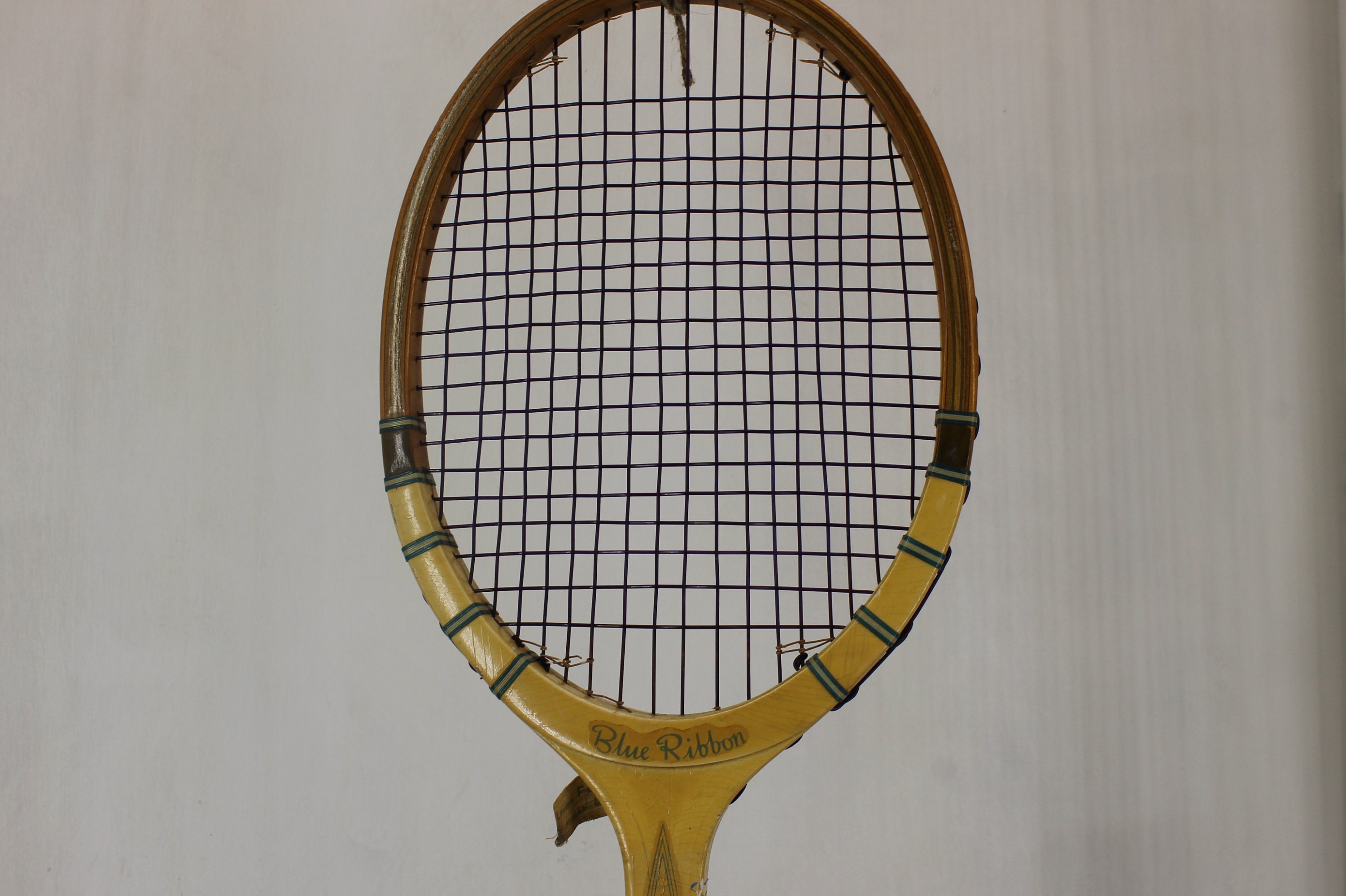 JC Higgins Tennis Racket for Sears Roebuck Wood Blue Ribbon Model With ...