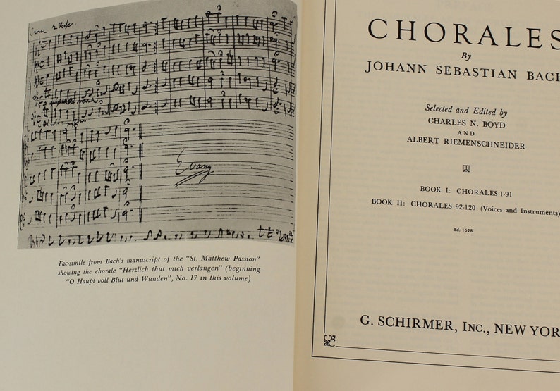 Chorales by Johann Sebastian Bach Sheet Music Book 1 Chorales 1-91 1939 ...