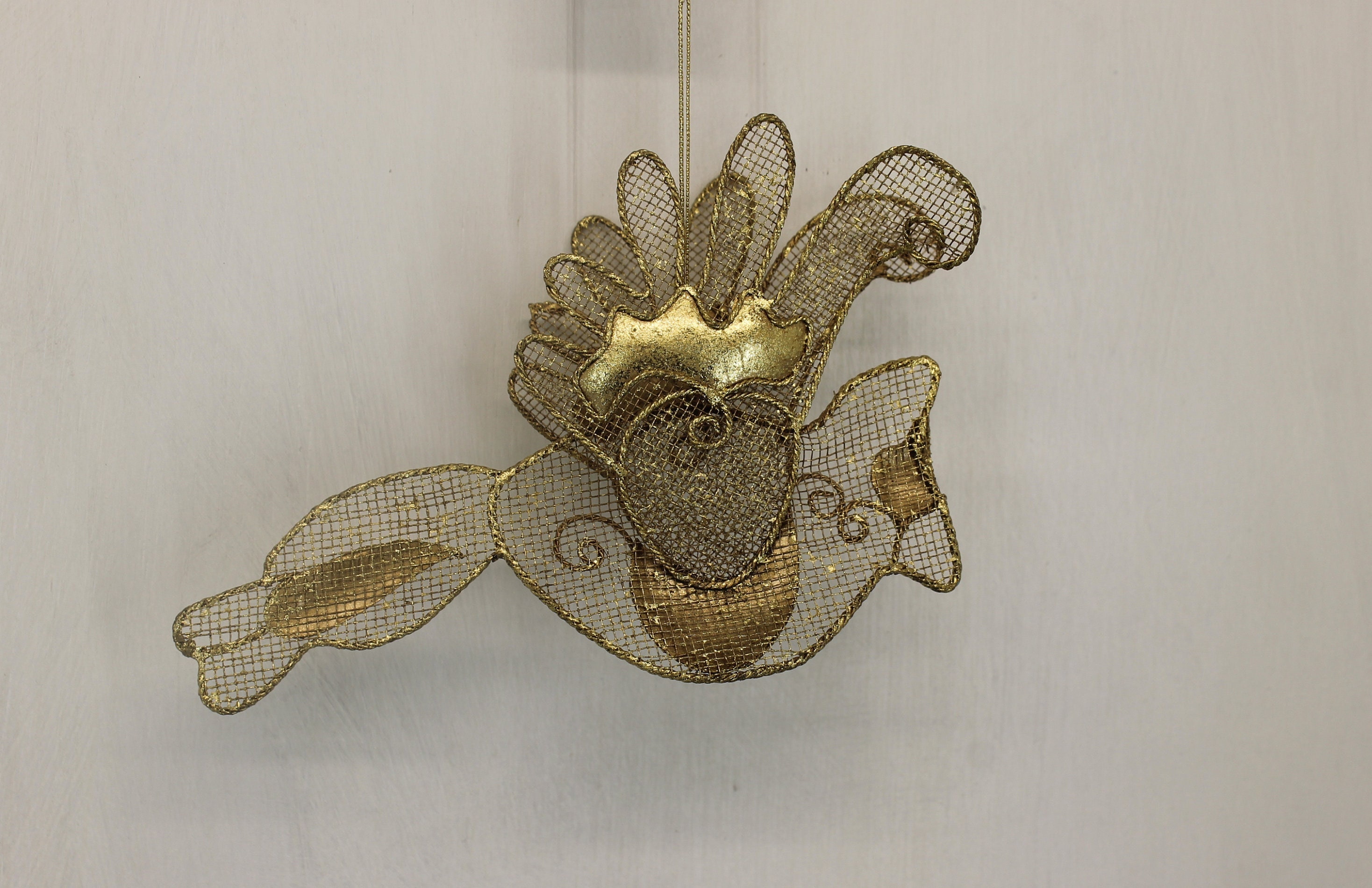 2 Vintage Flying Metal Wire Ducks Hanging Tree Ornaments Gold - Etsy