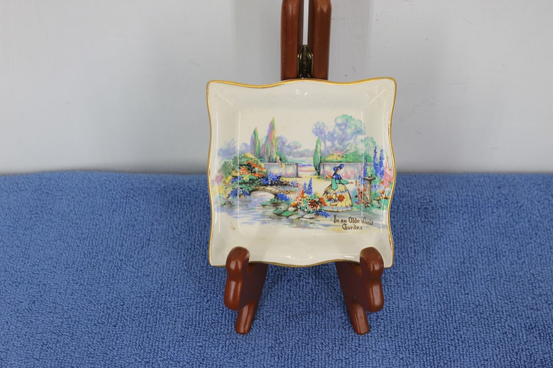 Vintage Sandland Ware 4" Ashtray "in an Old World Garden" Pattern With ...