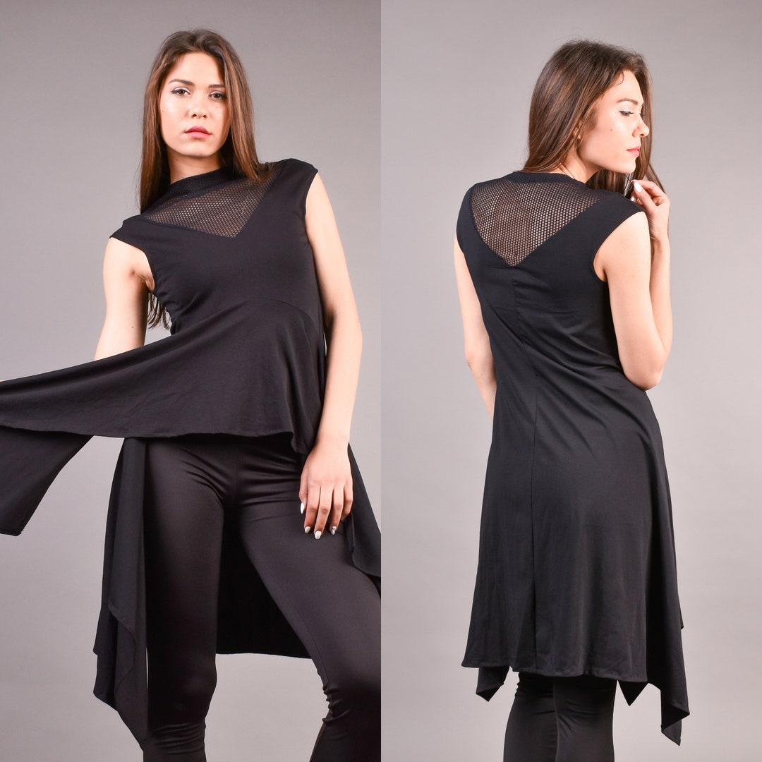 Long Black Tunic, Plus Size Tunic, Long Tunic Top, Maxi Tunic, Oversize ...
