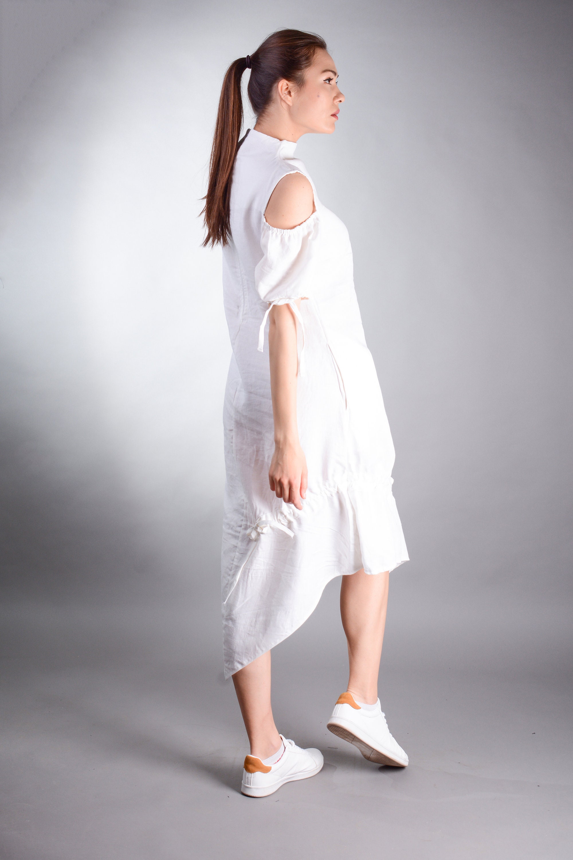 White Linen Dress, Linen Clothing, Summer Dress, Boho Dress, Plus Size ...
