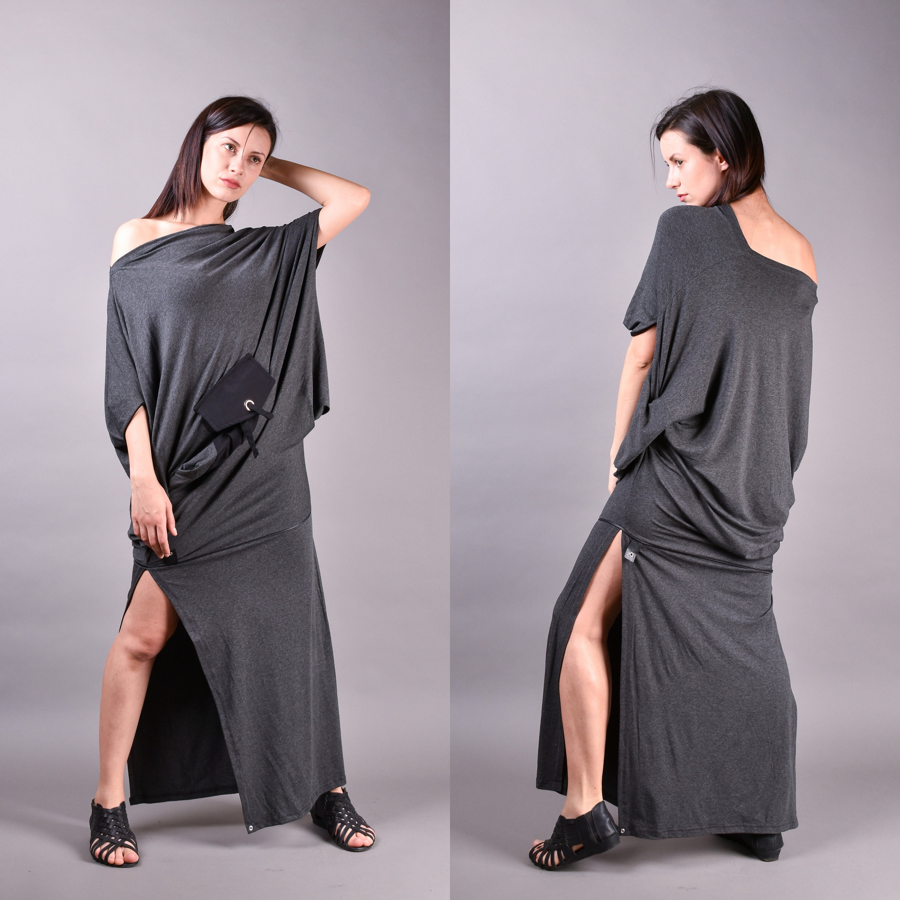 One Shoulder Dress Summer Maxi Dress Slit Dress Boho Maxi | Etsy