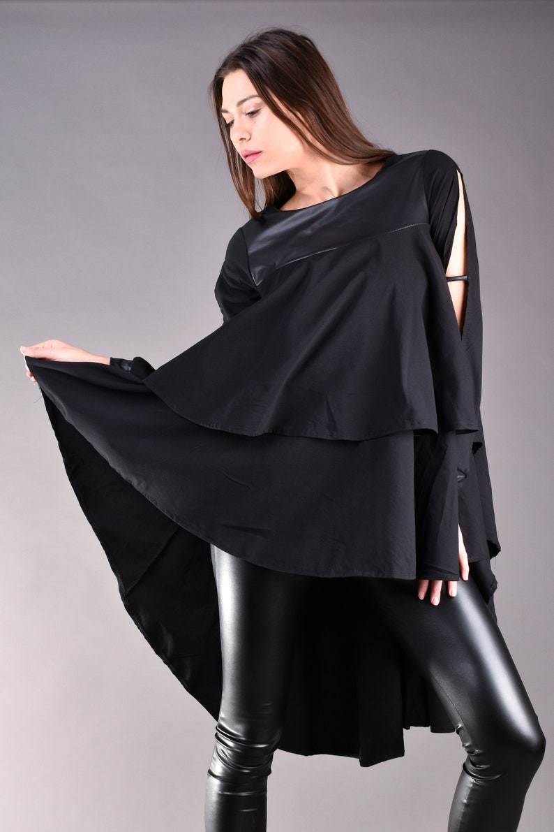 Loose Black Tunic, Oversized Tunic, Tunic, Plus Size Tunic, Black Top ...