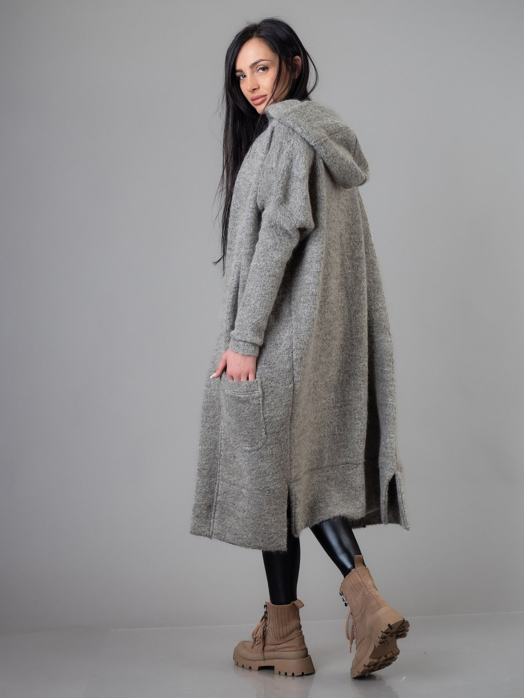 NEW Winter Wool Cloak With Hood Oversized Loose Fluffy - Etsy