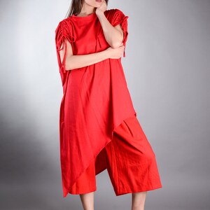 Linen Set, Red Linen Top, Red Linen Pants, Plus Size Linen, Linen ...