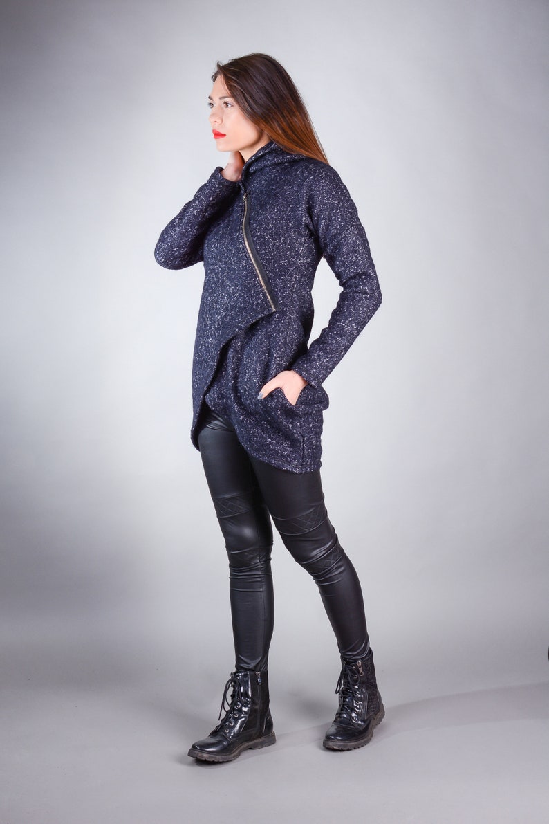 Asymmetrical Jacket Oversized Jacket Asymmetrical Coat Wool - Etsy