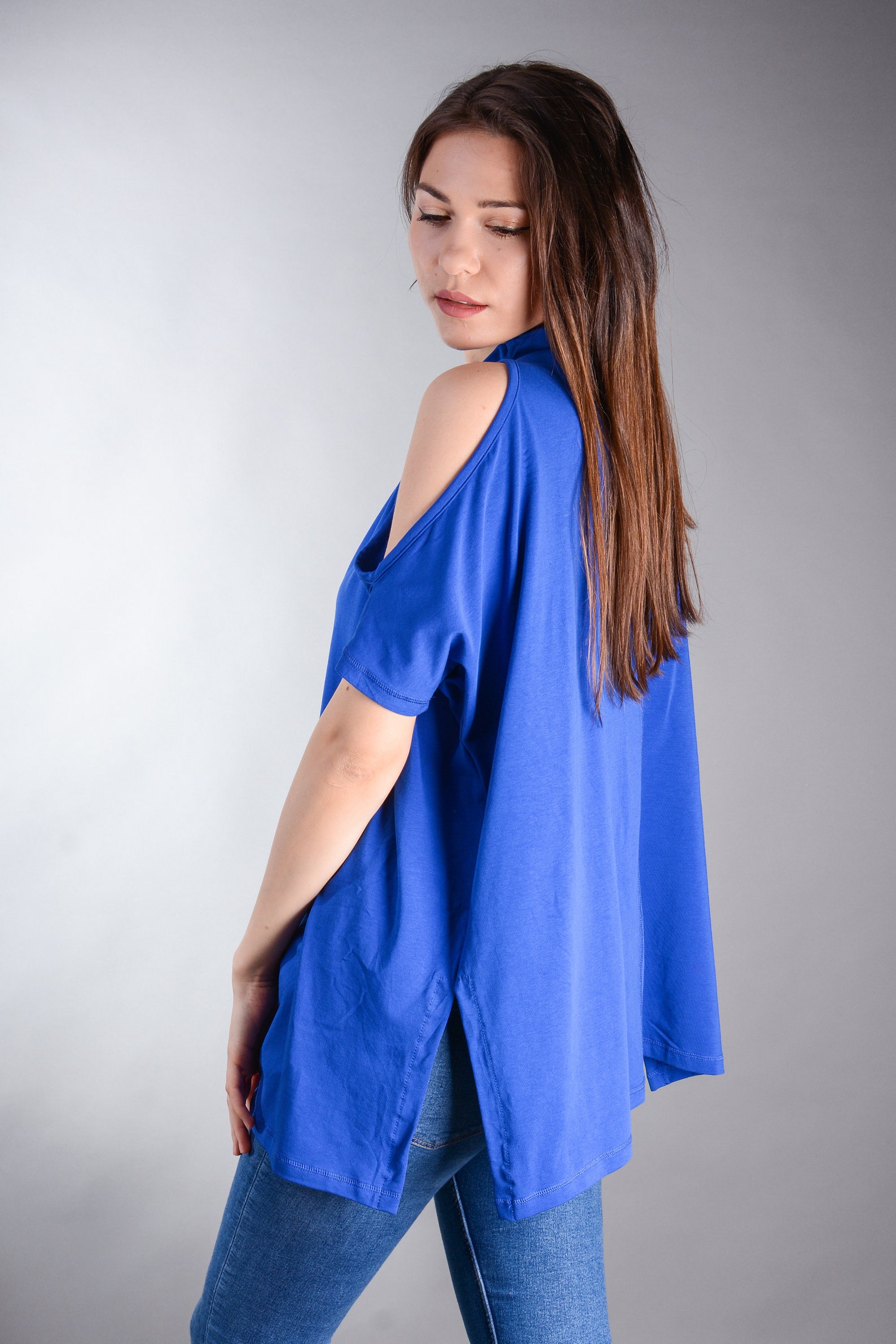 Blue Tunic, Oversized Tunic, Tunic Top, Tunic for Women, Boho Tunic ...