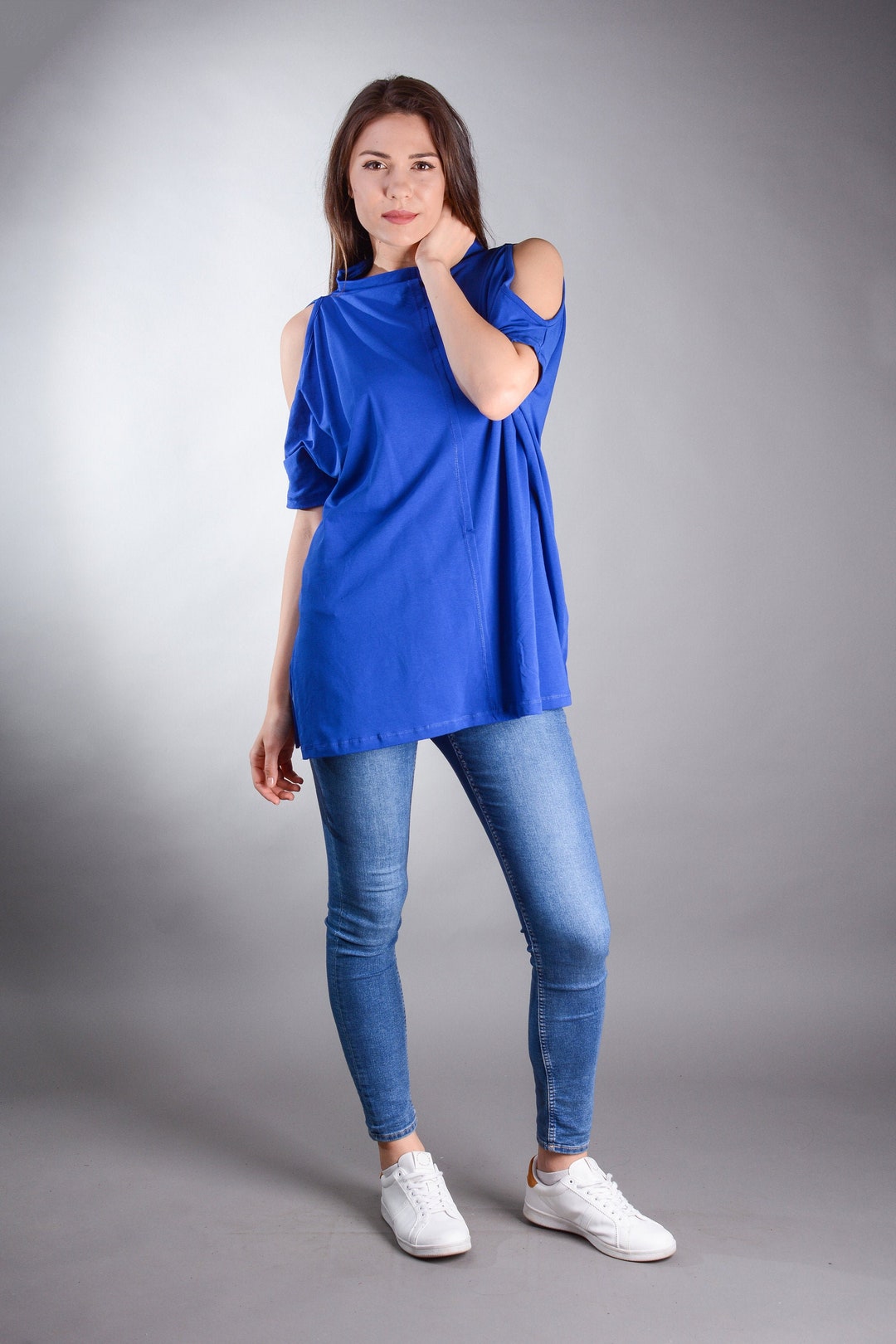 Blue Tunic, Oversized Tunic, Tunic Top, Tunic for Women, Boho Tunic ...