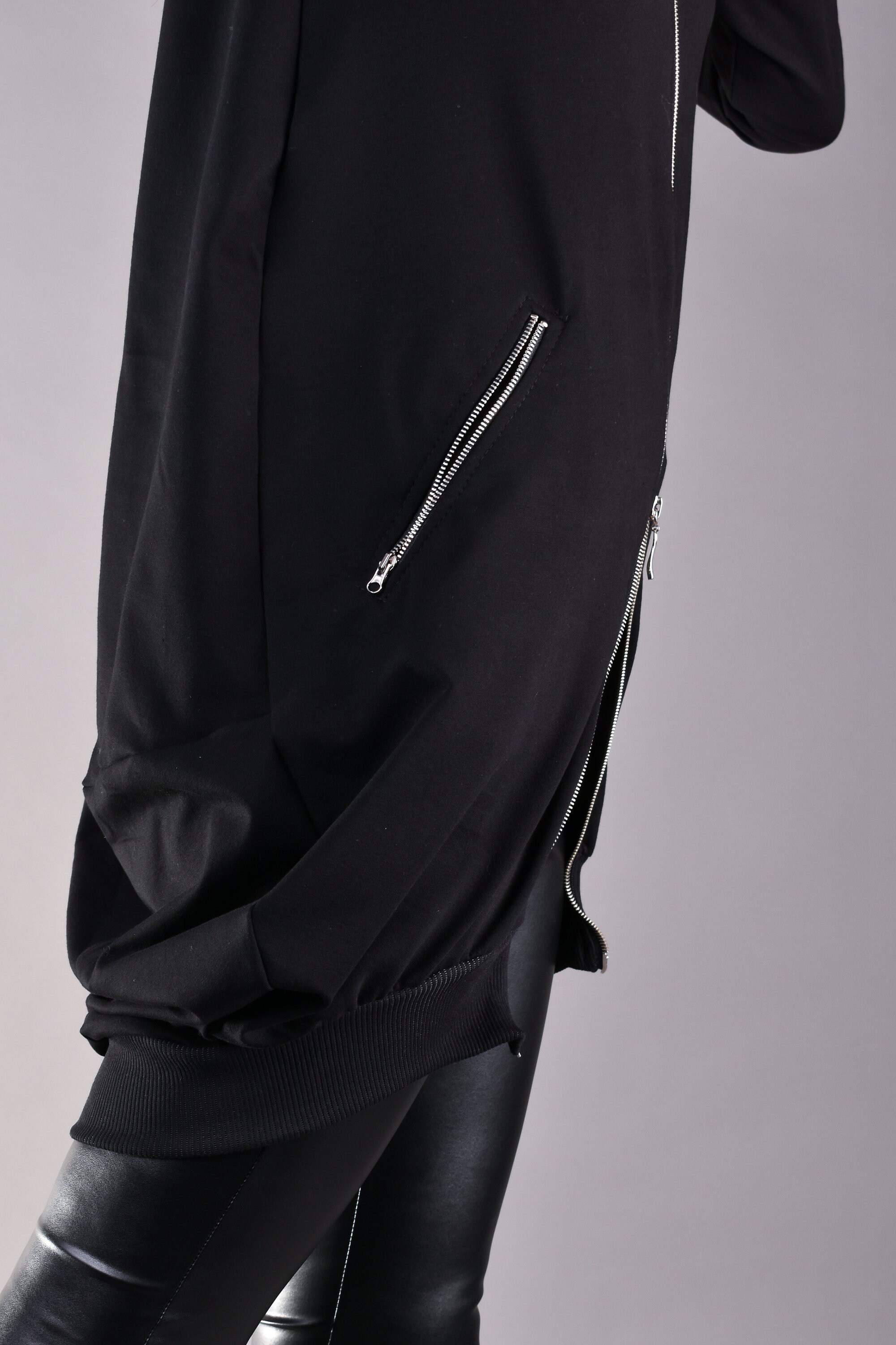 Asymmetrical Jacket Loose Sweater Cotton Jacket Black - Etsy