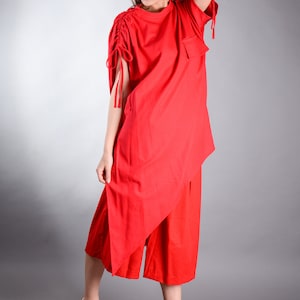 Linen Set, Red Linen Top, Red Linen Pants, Plus Size Linen, Linen ...