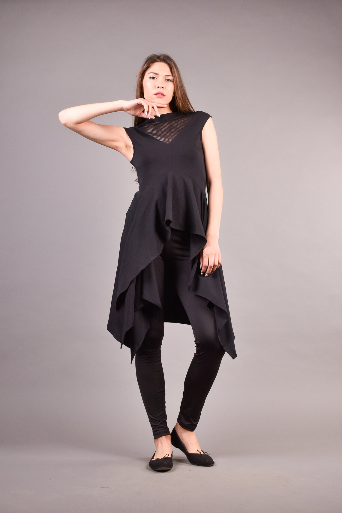 Long Black Tunic Plus Size Tunic Long Tunic Top Maxi Tunic | Etsy