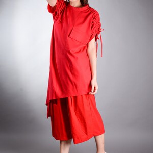 Linen Set, Red Linen Top, Red Linen Pants, Plus Size Linen, Linen ...