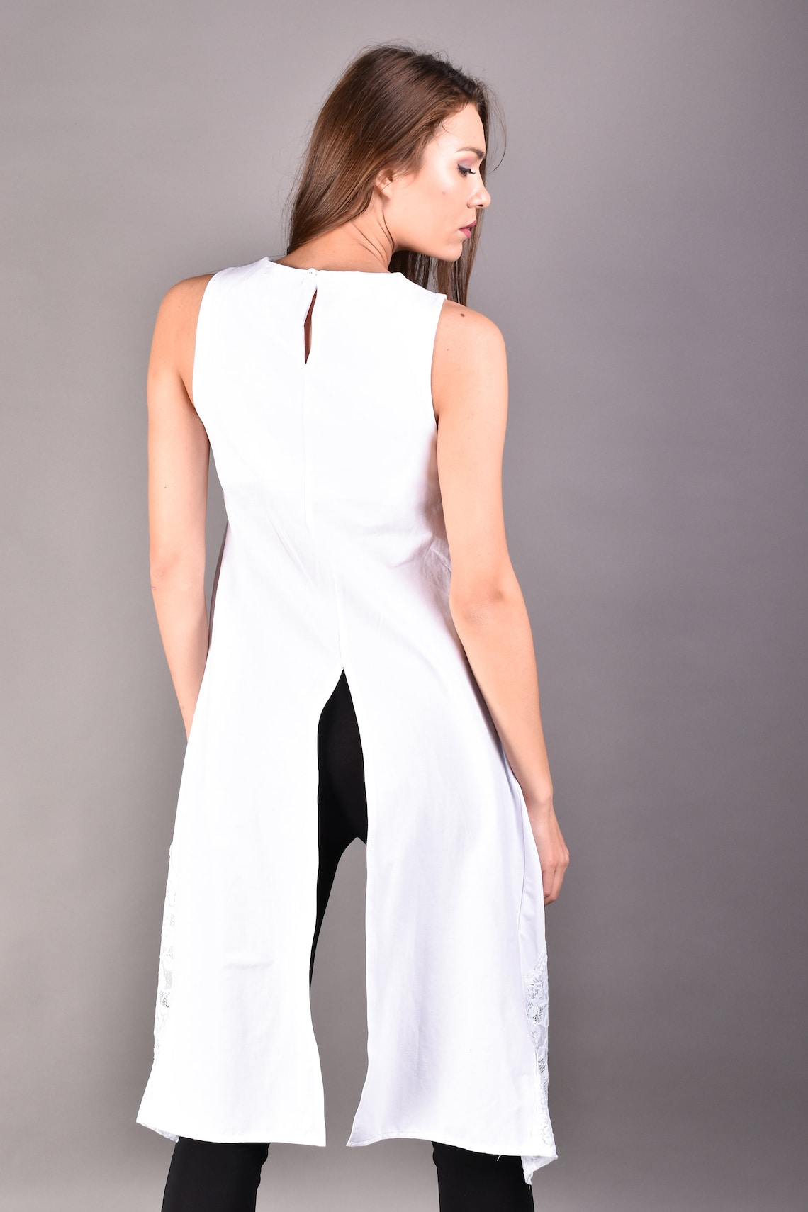 White Tunic Top Women Asymmetrical Top Women Tunic Casual - Etsy