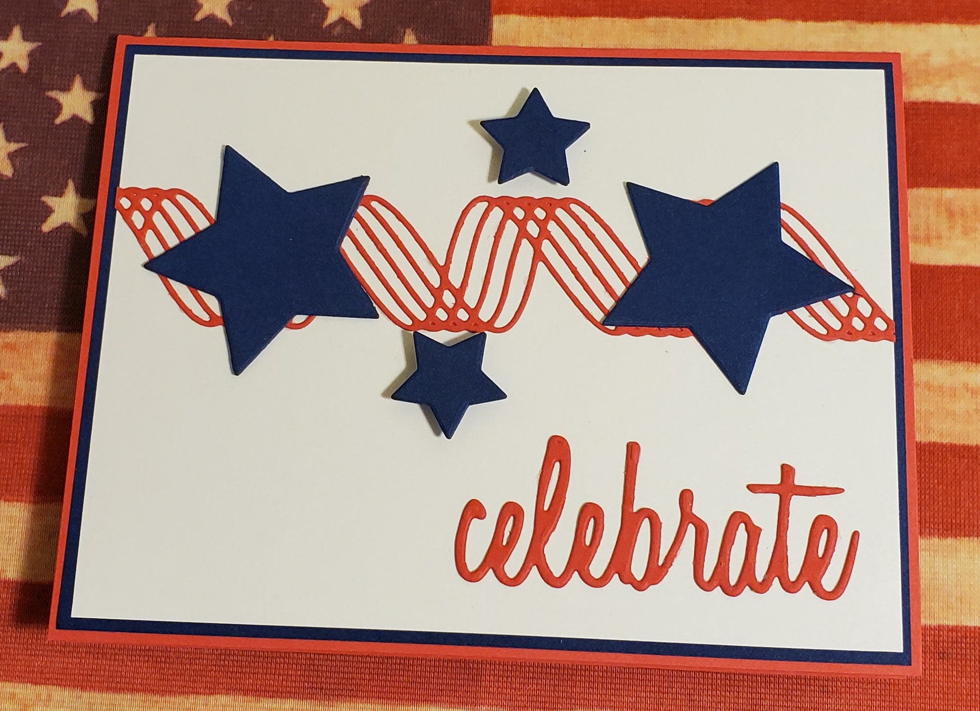 Fourth of July, Memorial Day, Set of 4 Patriotic Note Cards - Stars ...