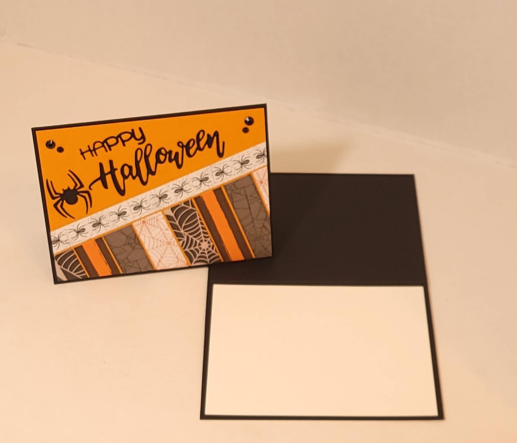 Spider Halloween Cards, Set of 4, Spider, Web, Happy Halloween, Note ...