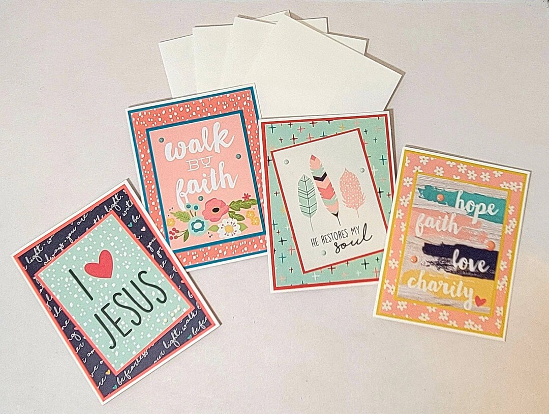 Inspirational Faith Cards, Set of 4, Encouragement Cards - Etsy