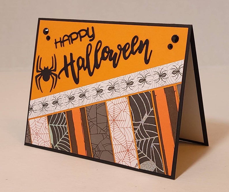 Spider Halloween Cards, Set of 4, Spider, Web, Happy Halloween, Note ...