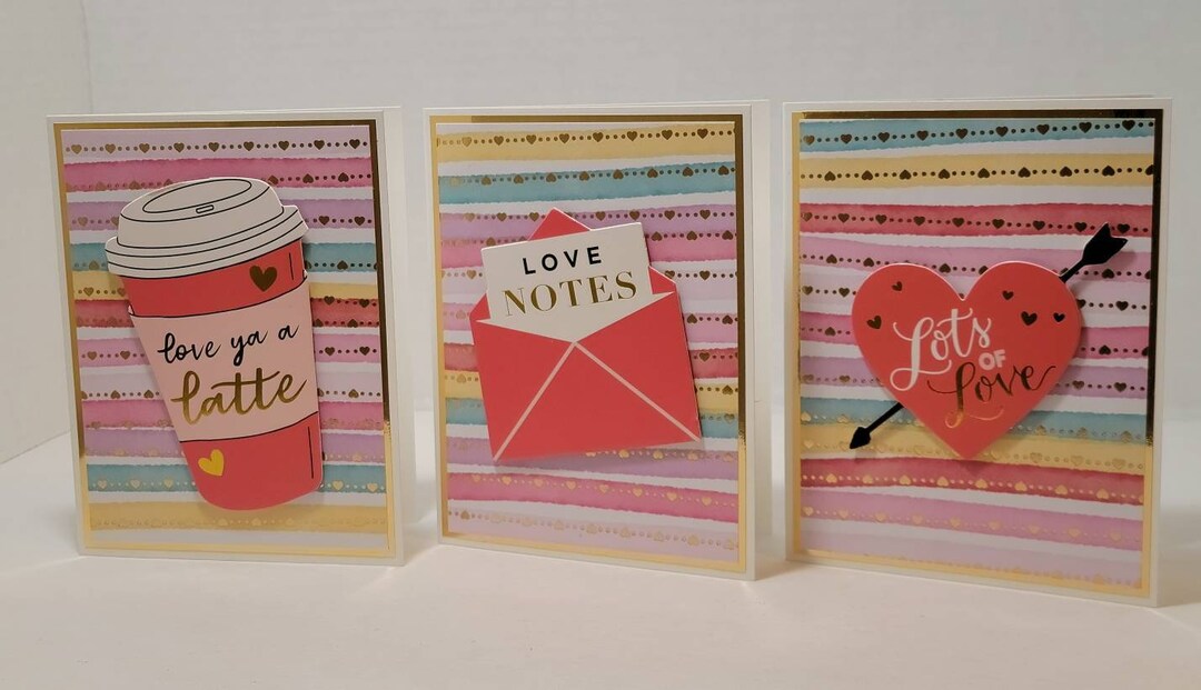 Valentine's Day Card Set, Hearts, Love Notes, Thank You Cards - Etsy