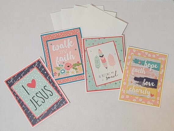 Inspirational Uplifting Faith Cards Set of 4 I Love Jesus | Etsy