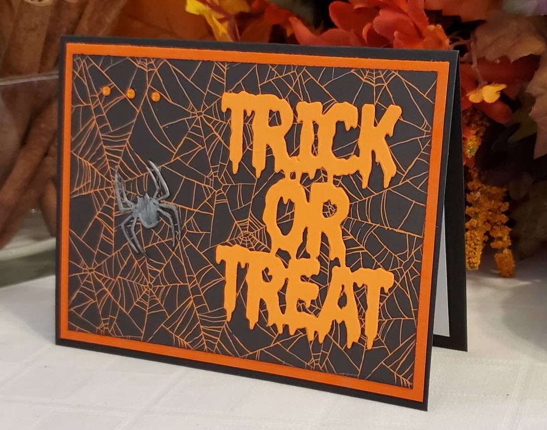 Handmade Spider Halloween Cards - Trick or Treat Note Card Set, Set of ...