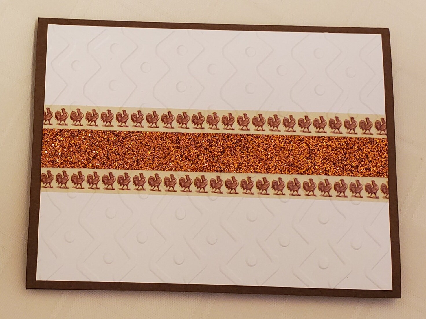 Note Cards Set of 4 Brown Rooster Bronze Glitter Washi - Etsy