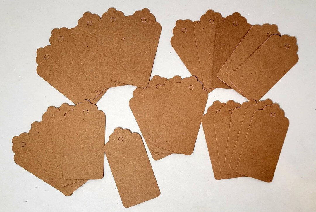 Kraft Cardstock Tags, Scalloped, Set of 25 - Etsy