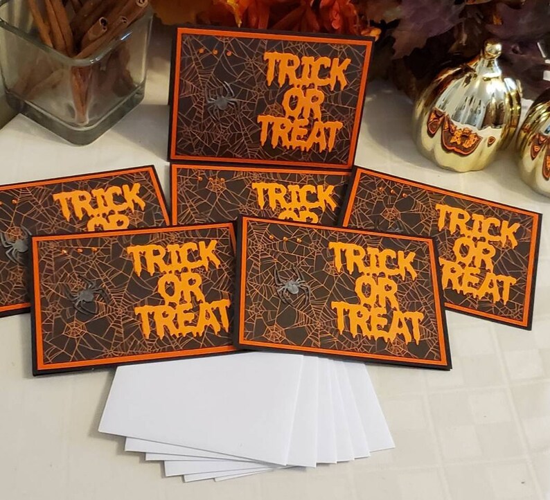 Handmade Halloween Cards - Set of 6 Cards, Handmade Card Set, Notecards ...