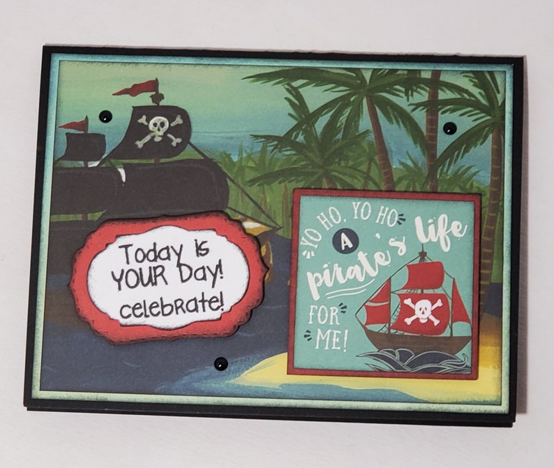 Handmade Pirate Ship Birthday Card, 'yo Ho' Sentiment - Etsy