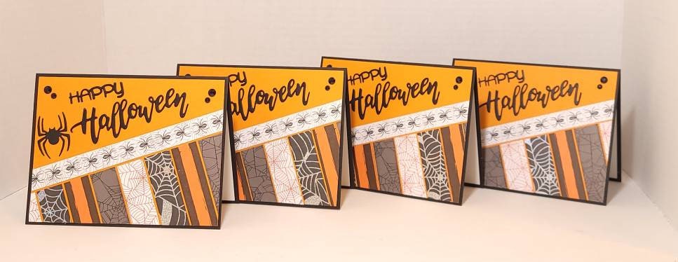 Spider Halloween Cards, Set of 4, Spider, Web, Happy Halloween, Note ...
