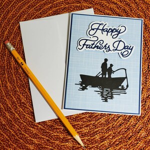 Father's Day Fishing Card, Silhouette Boat and Child - Etsy