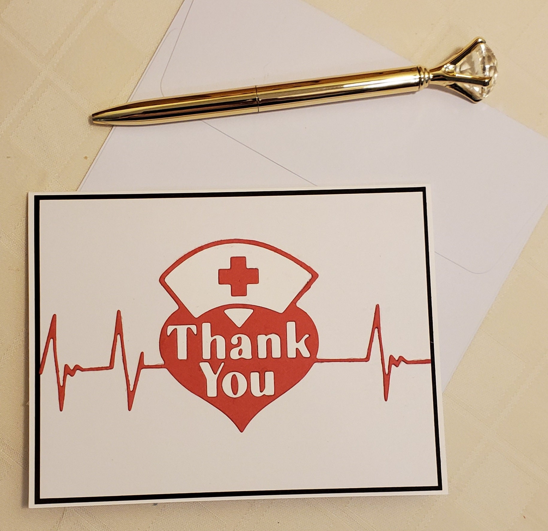 Nurse, Doctor, Medical Professional Thank You Card, Handmade, Thank You ...