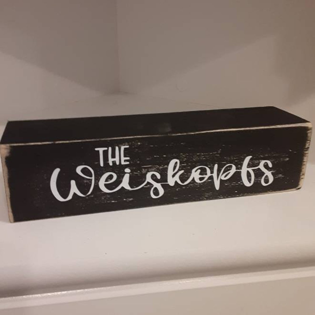 CUSTOM Family Name Block Sign Farmhouse Inspired Country Decor Mantel ...