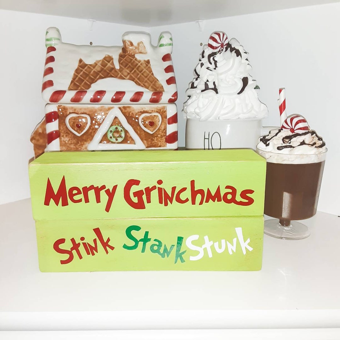 SIGNS ONLY Mean & Green Christmas Wood Stacking Block Signs - Etsy
