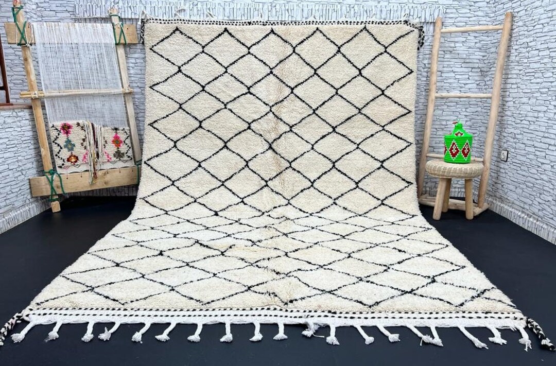 Moroccan Diamond Trellis Area Rug - Moroccan Berber Rug - Beni Ourain ...