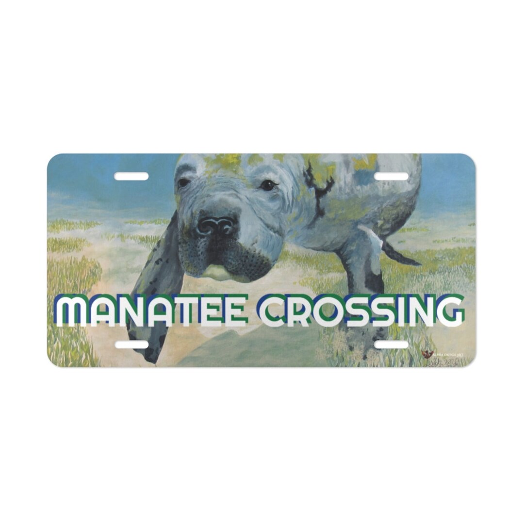 Manatee Crossing Vanity Plate - Etsy