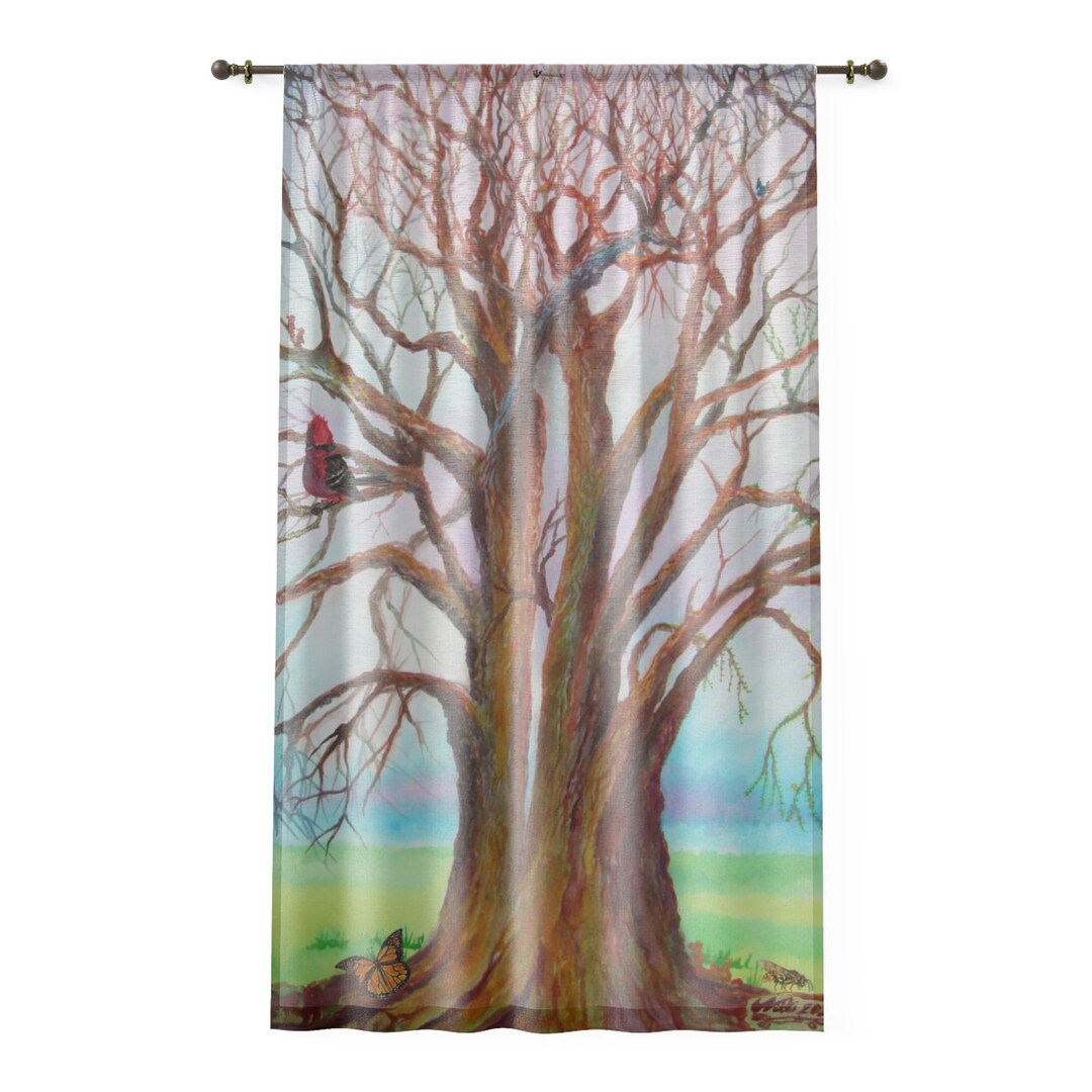 The Thinking Tree Window Curtains - Etsy