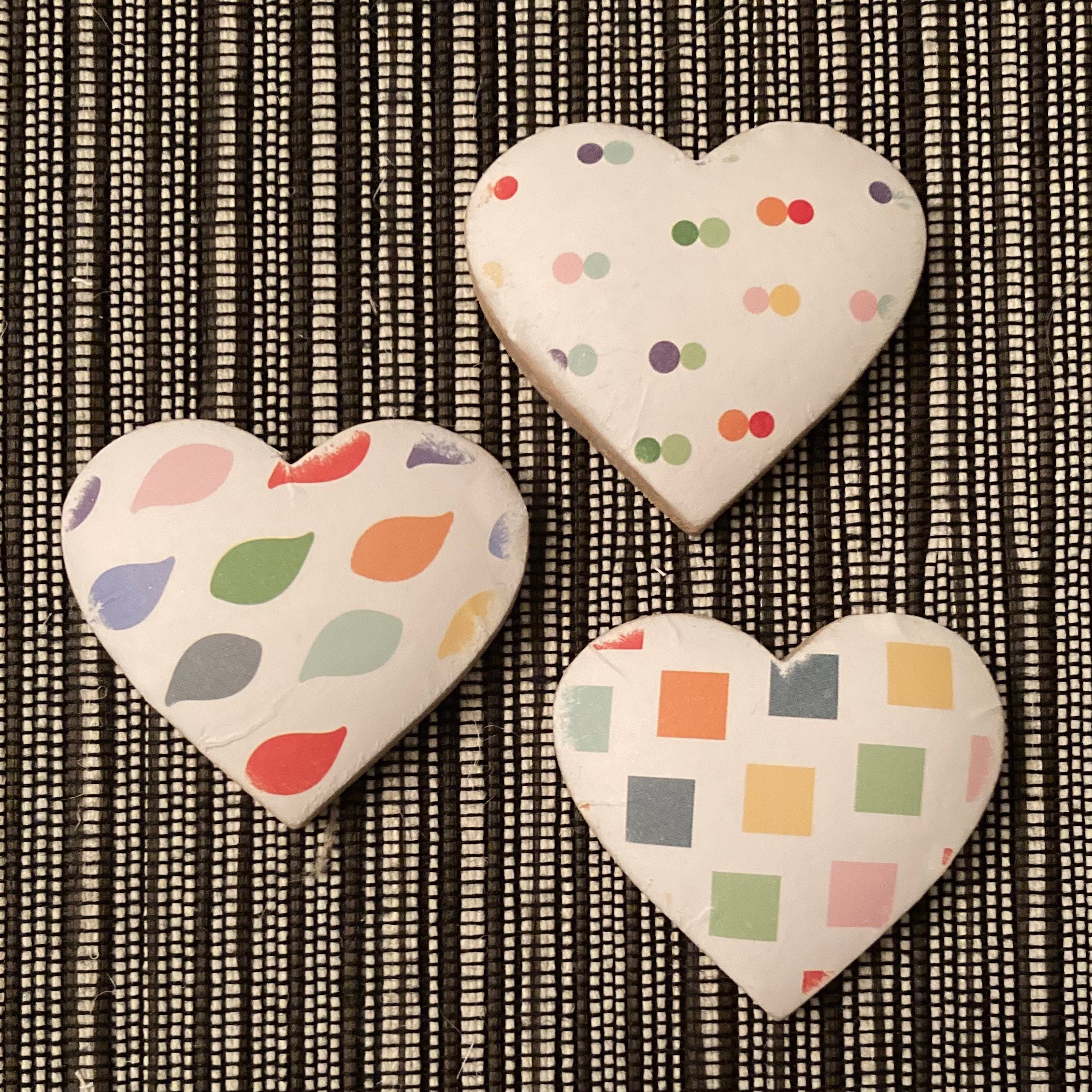 Small Wooden Shapes Set of 3 choice of Magnet Ornament or - Etsy UK