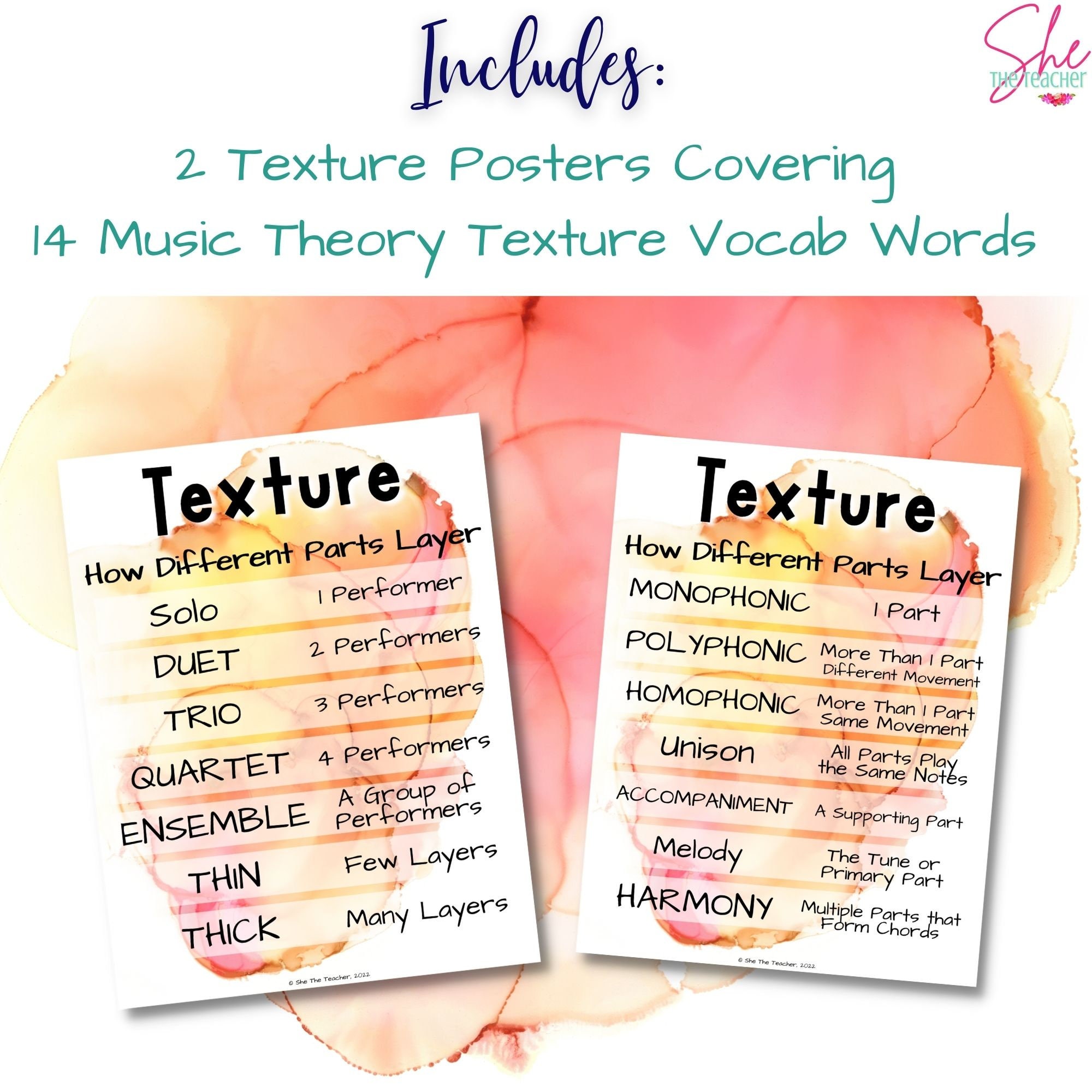 Elements of Music Posters - BUNDLE - Watercolor Theme | Music Classroom ...