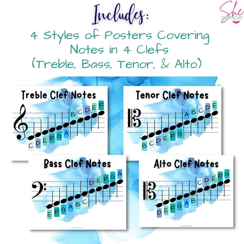 Elements of Music Posters - BUNDLE - Watercolor Theme | Music Classroom ...