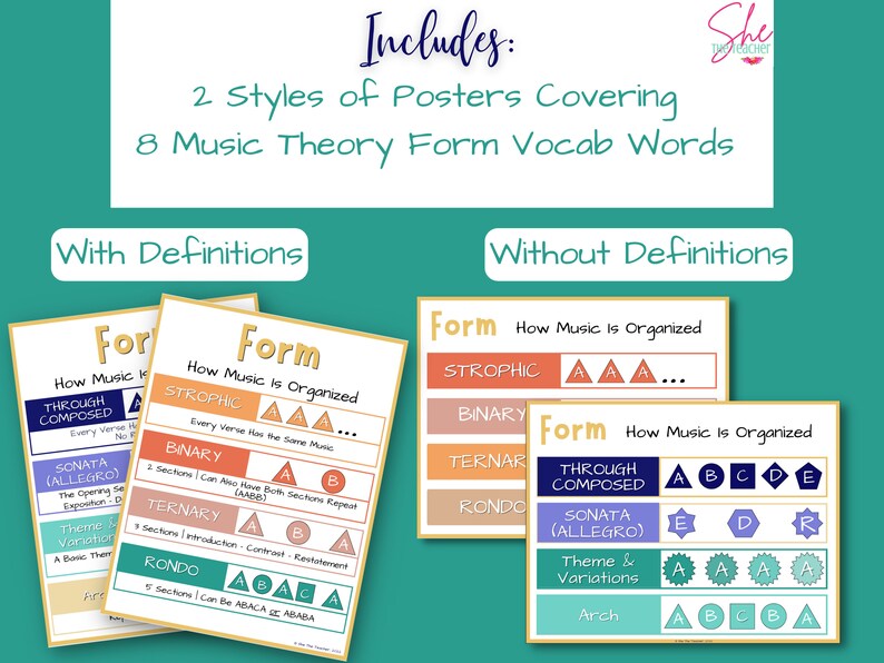 Elements of Music Posters BUNDLE Sherbet Theme Music Classroom Decor ...