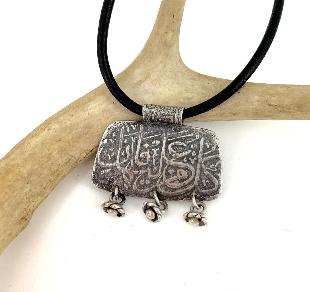 Artifact Arabic Calligraphy in Sterling Silver With Charms Necklace - Etsy