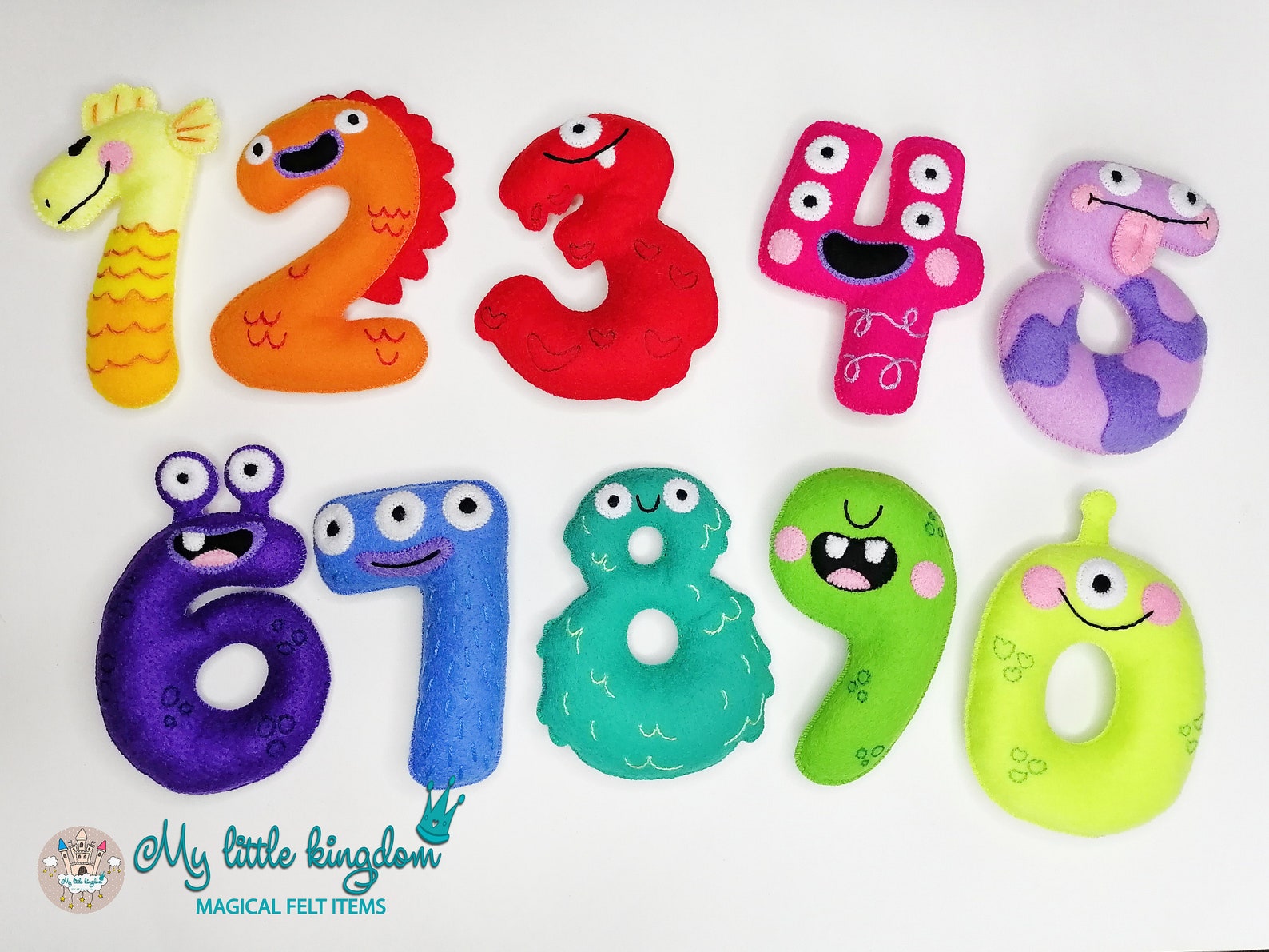 Felt stuffed numbers 0 to 9 in the form of monsters | Etsy