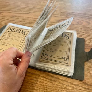 Seed Saver Storage Book - Leather Look With 50 Kraft Style Sleeves ...