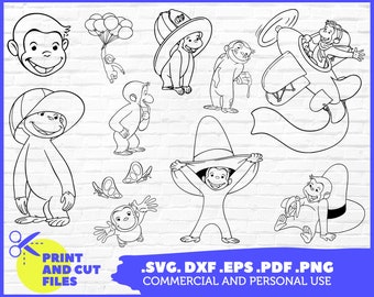 Curious george svg | Etsy