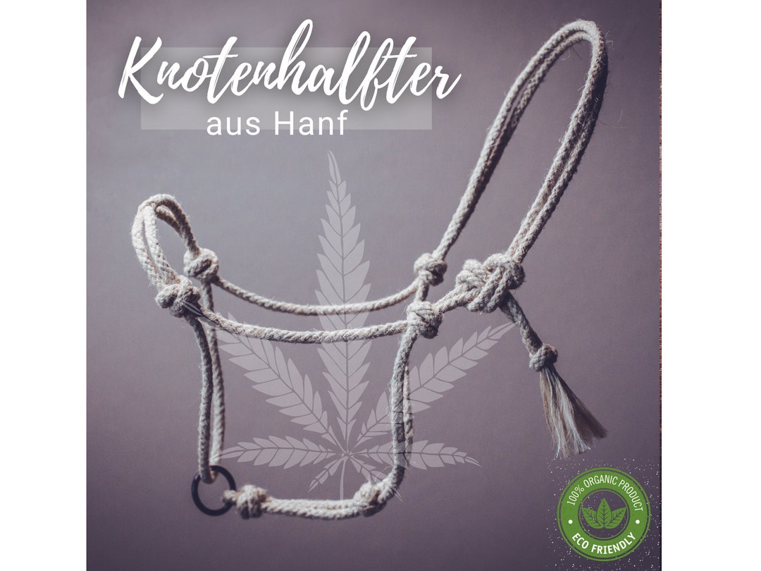 Boho Knotenhalfter mit Ring aus Hanf | Halfter mit Führring ...
