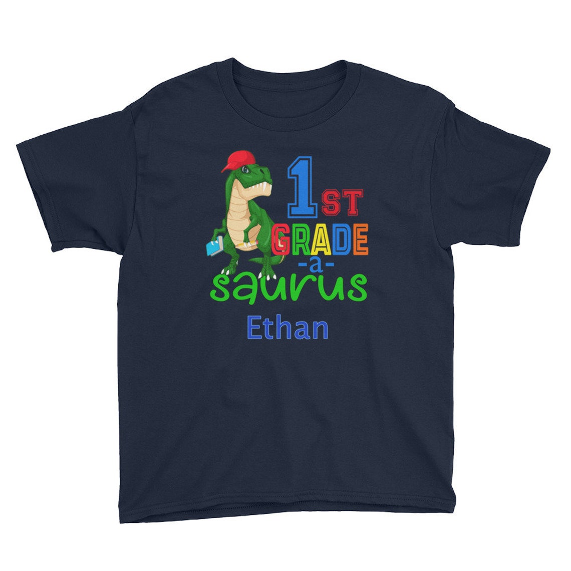 Back to School Shirt, Dinosaur Boy Gift, Happy First Day of School ...